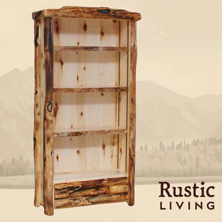 Rustic Log Bookcases