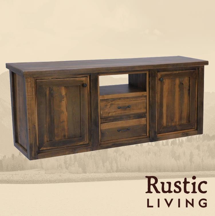 Rustic Farmhouse Sierra 2 Drawer Television Stand in Artisan