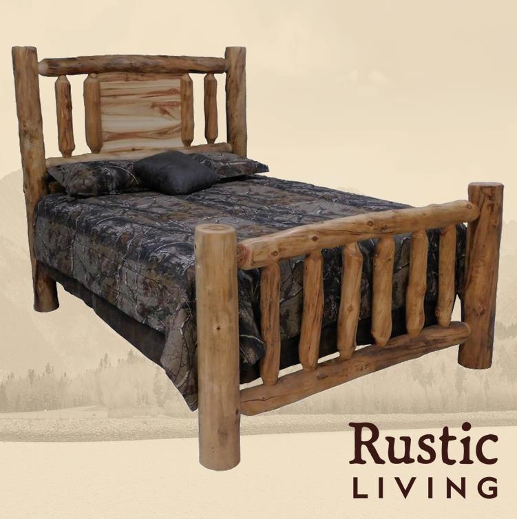 Aspen Rustic Log Lakeside Bed